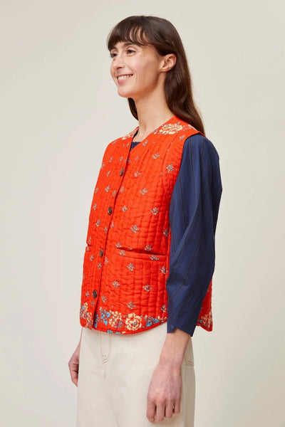Gilet sans manche femme | Patchwork Poppy Red | Moismont